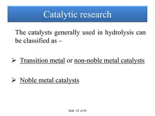 Hydrolysis of complex hydrides for hydrogen generation | PPTX