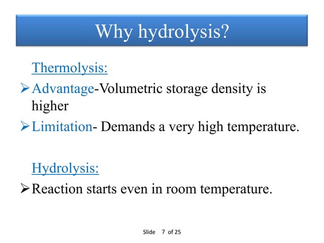 Hydrolysis of complex hydrides for hydrogen generation | PPTX