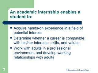 Revised Intro To Internship2 | PPT