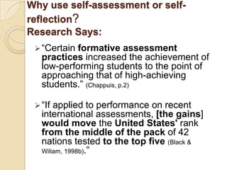 Revised using rubrics to facilitate self-assessment and self-reflection ...