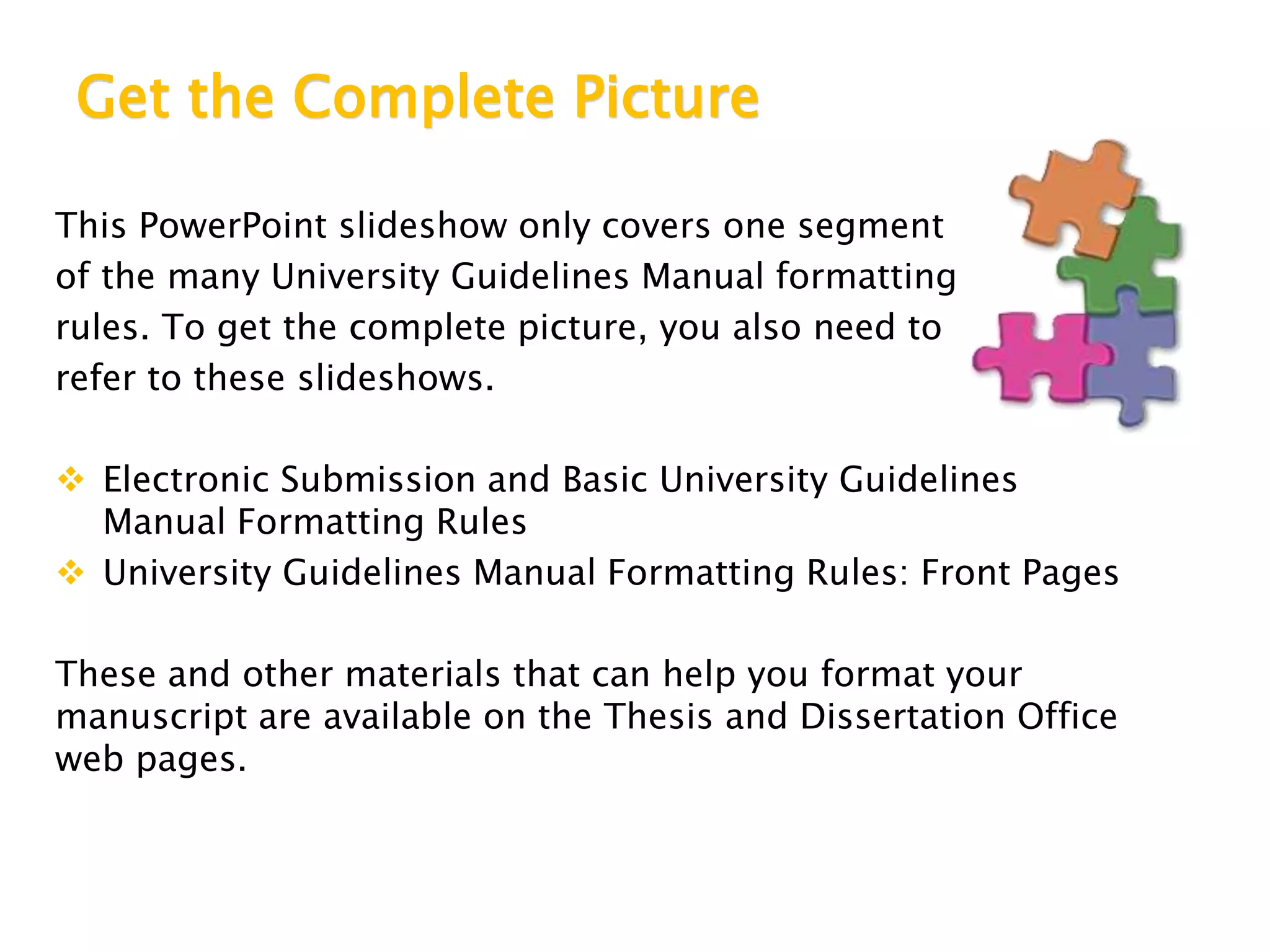 Revised 2016 New Rules University Guidelines Manual Format Rules ...