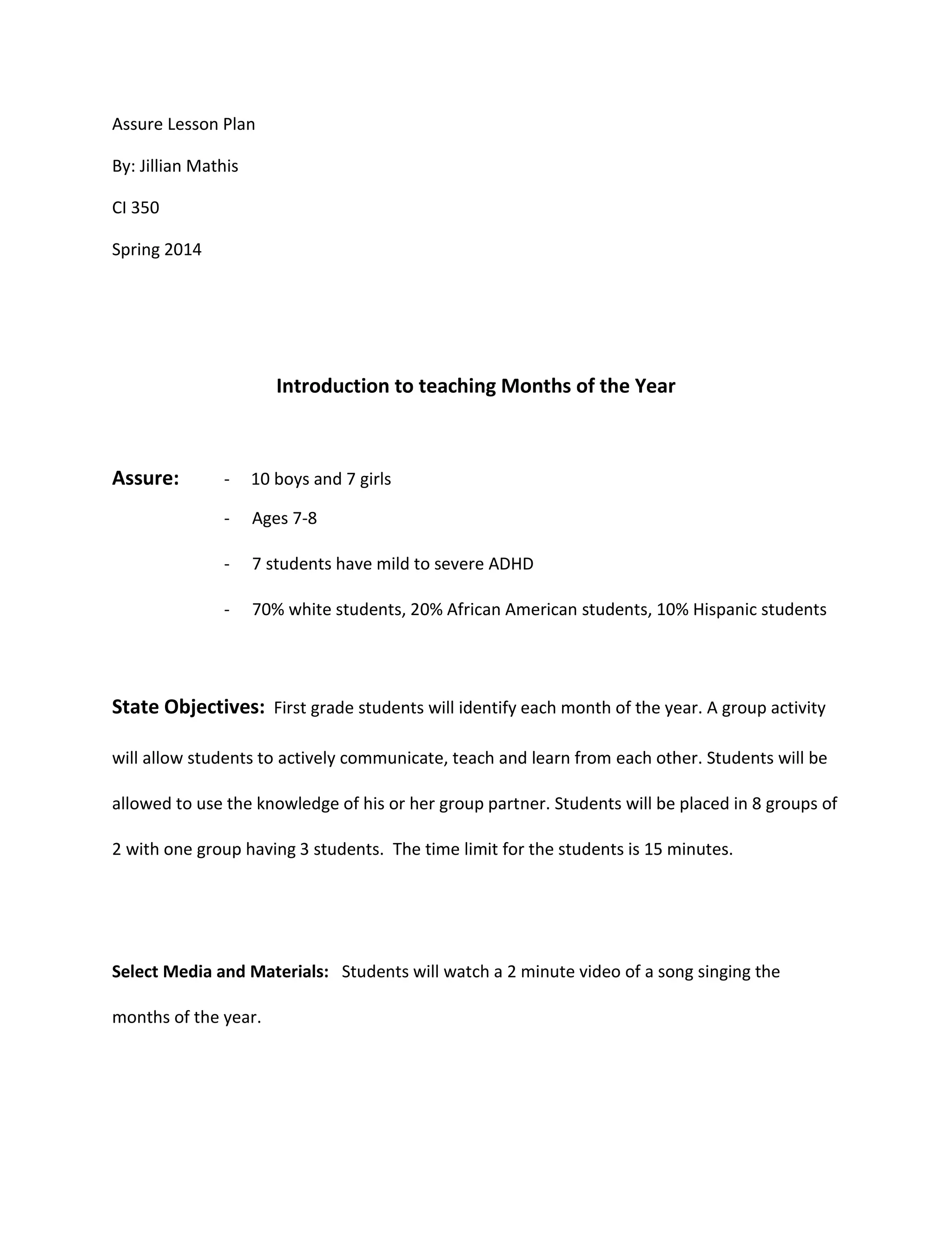 Revised%20 Assure%20lesson%20plan 2 | Pdf