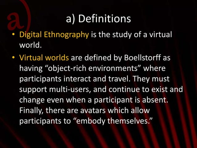 ARE 494 Digital Ethnography Amy Pate | PPT