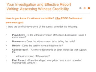 Writing Effective Investigation Reports | PPT