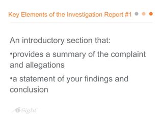 Writing Effective Investigation Reports | PPT