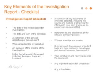 Writing Effective Investigation Reports | PPT