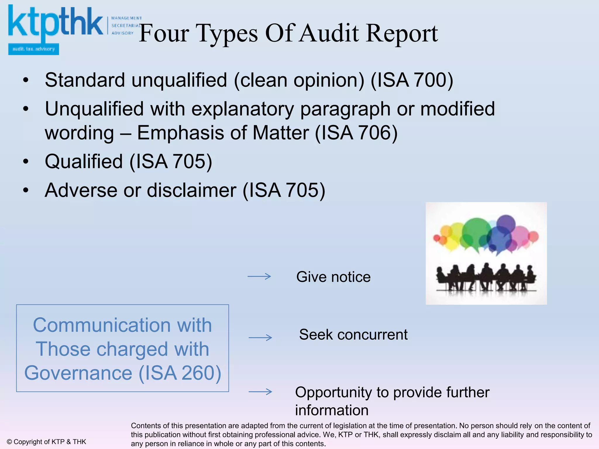 Revised Auditor Report: ISA 700, ISA 705, ISA 706 and ISA 720 | PPTX