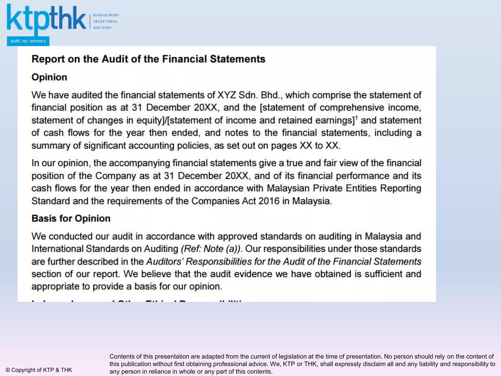 Revised Auditor Report: ISA 700, ISA 705, ISA 706 and ISA 720 | PPTX