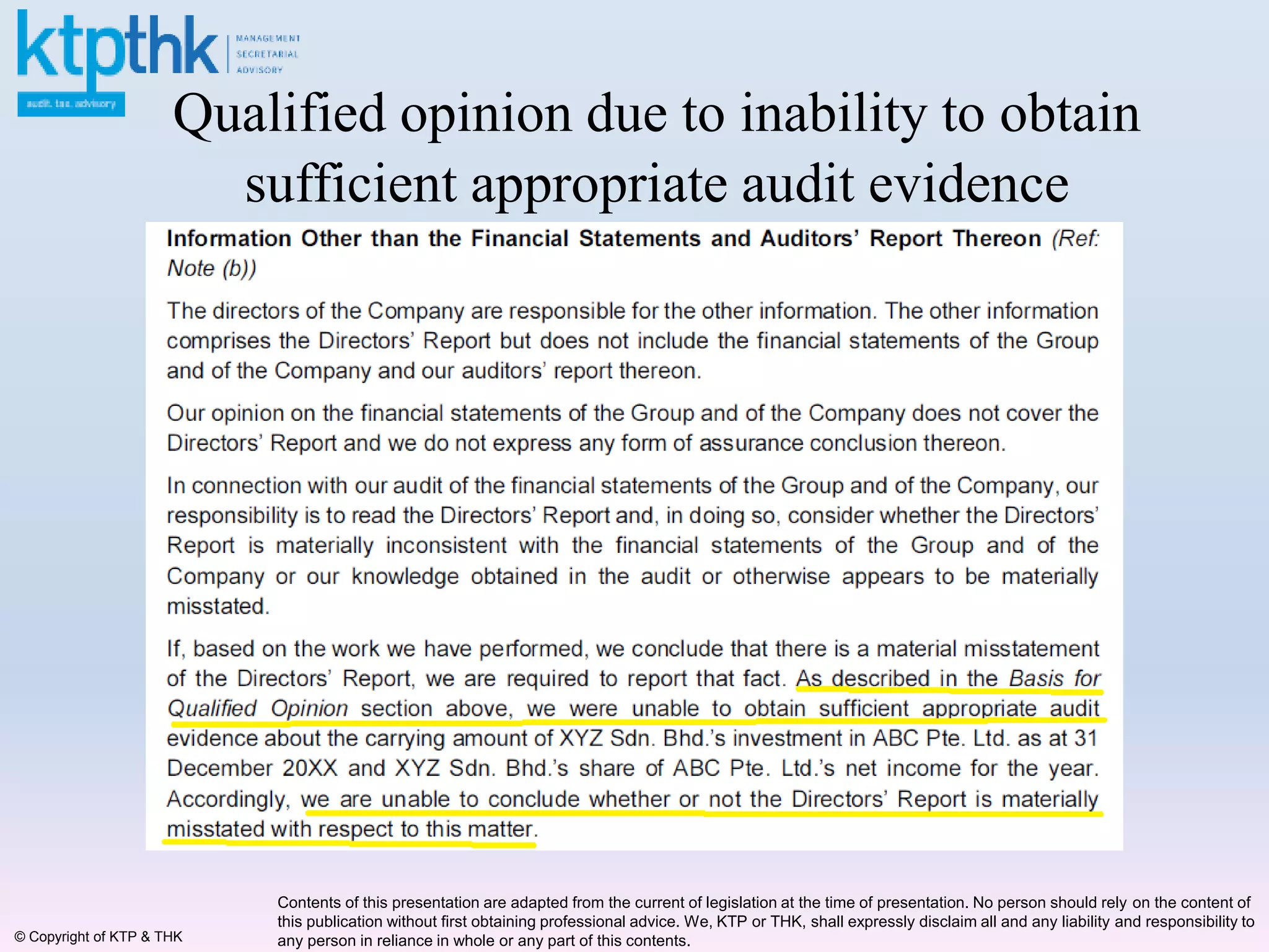 Revised Auditor Report: ISA 700, ISA 705, ISA 706 and ISA 720 | PPTX