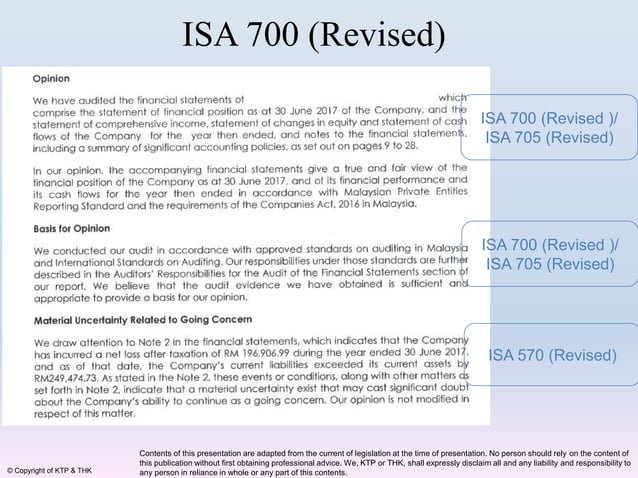 Revised Auditor Report: ISA 700, ISA 705, ISA 706 and ISA 720 | PPTX