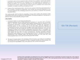 Revised Auditor Report: ISA 700, ISA 705, ISA 706 and ISA 720 | PPTX