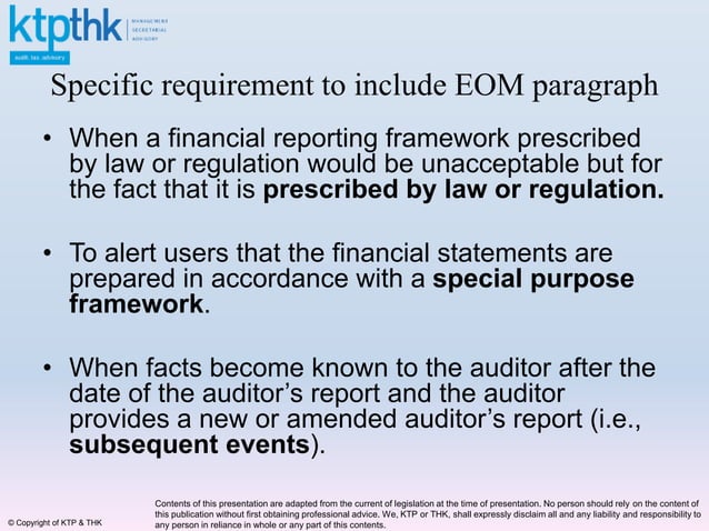 Revised Auditor Report: ISA 700, ISA 705, ISA 706 and ISA 720 | PPTX