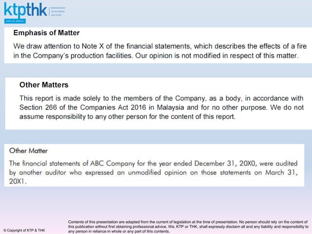 Revised Auditor Report: ISA 700, ISA 705, ISA 706 and ISA 720 | PPTX
