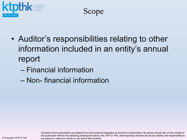 Revised Auditor Report: ISA 700, ISA 705, ISA 706 and ISA 720 | PPTX