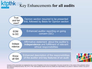 Revised Auditor Report: ISA 700, ISA 705, ISA 706 and ISA 720 | PPTX