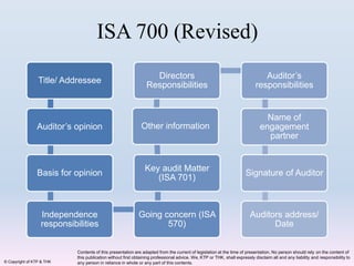 Revised Auditor Report: ISA 700, ISA 705, ISA 706 and ISA 720 | PPTX