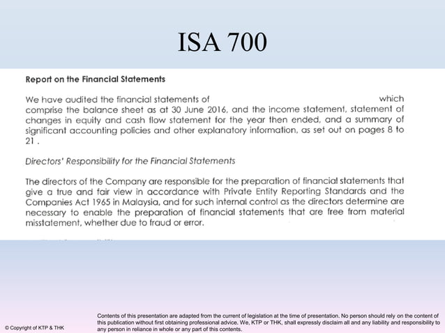 Revised Auditor Report: ISA 700, ISA 705, ISA 706 and ISA 720 | PPTX
