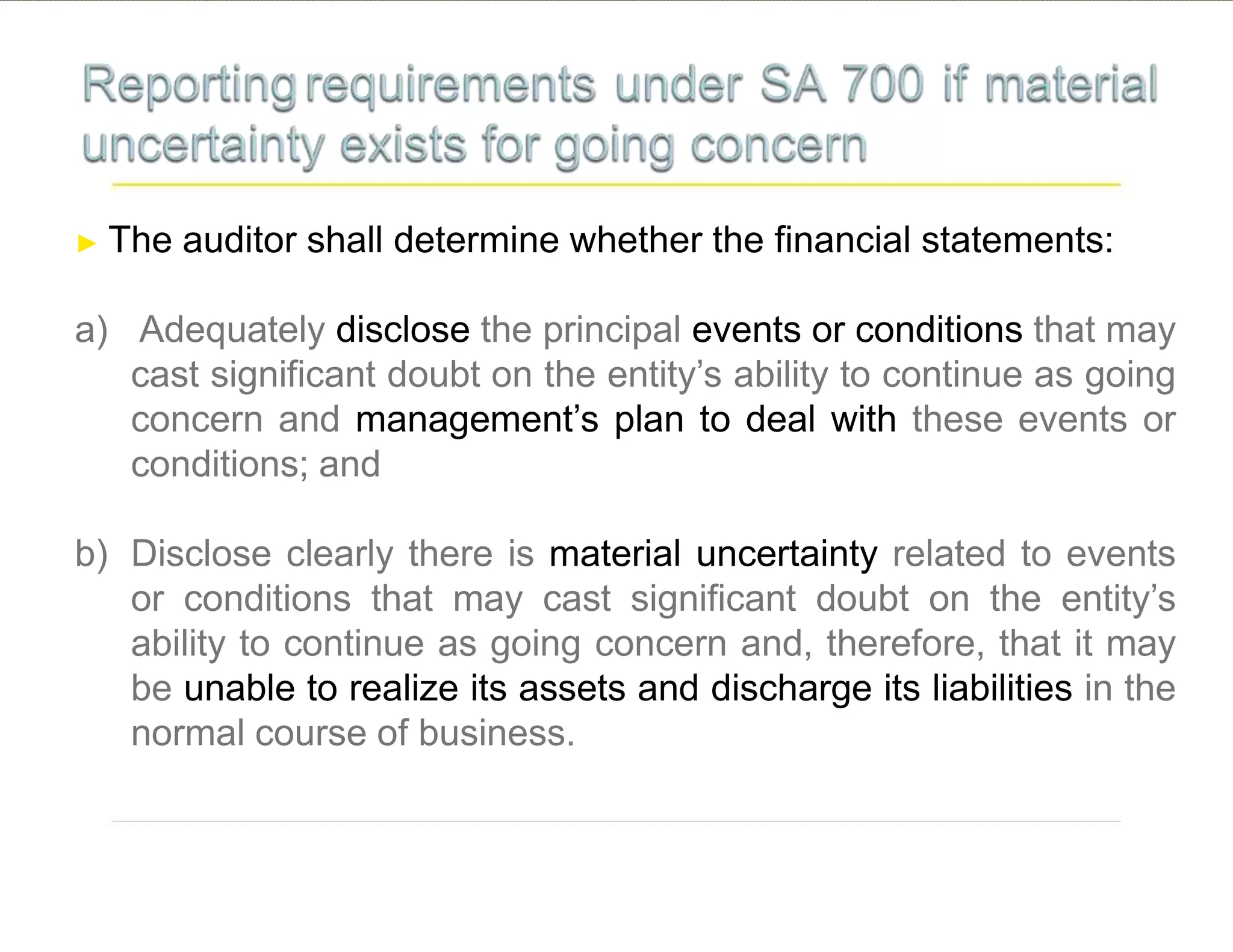 Revised audit report | PPTX | Business Accounting & Finance | Business