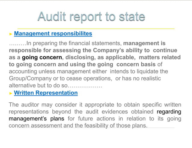 Revised audit report | PPTX | Business Accounting & Finance | Business