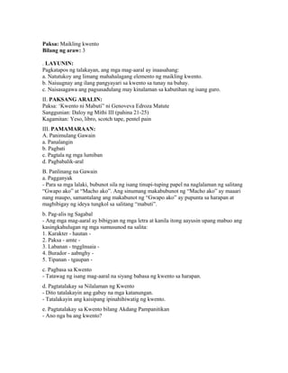 Revised banghay | DOC