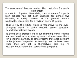 Revised basic education curriculum (rbec) | PPTX