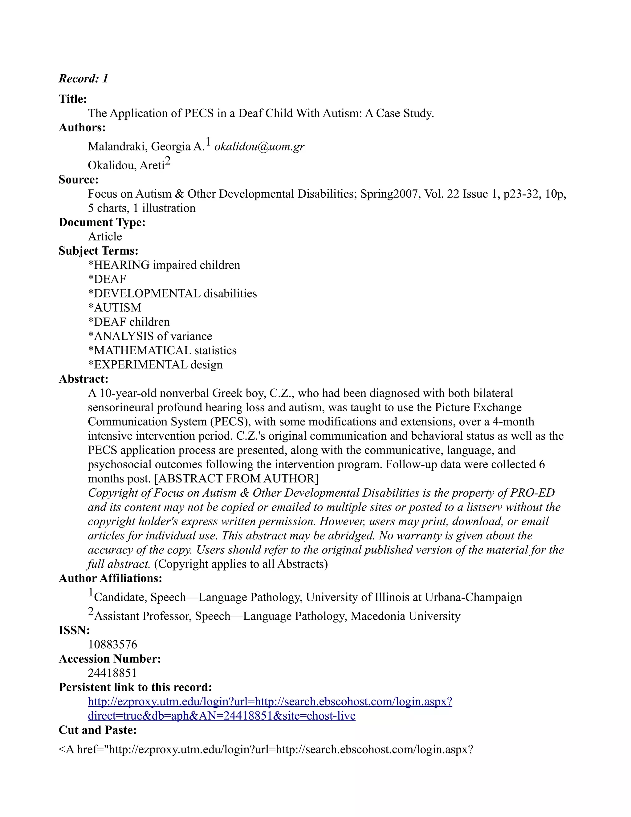 Annotated bibliography | DOC | Ear, Nose and Throat Conditions | Diseases and Conditions