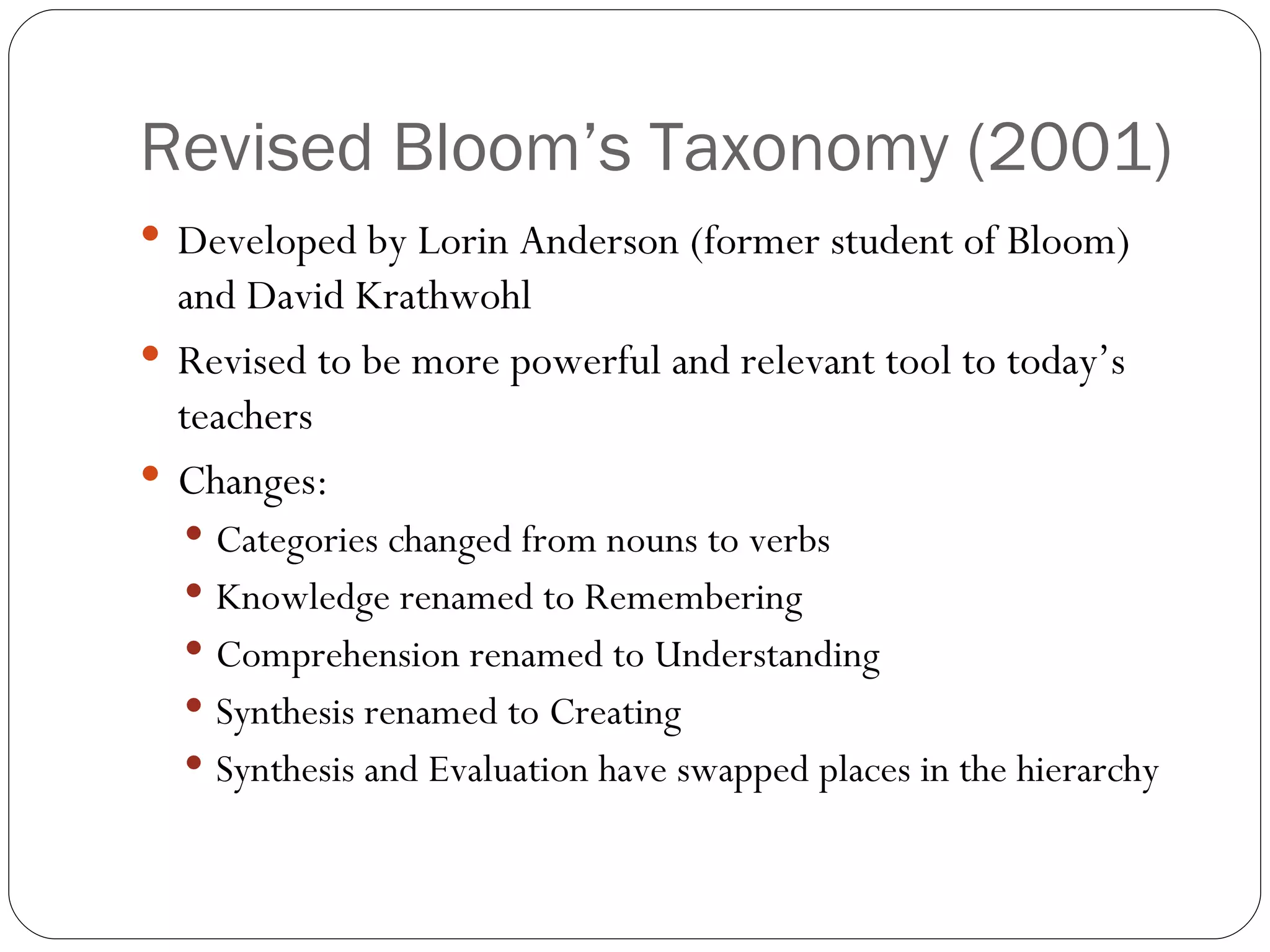 Revised Blooms Taxonomy | PPT