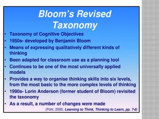 Revised bloom's taxonomy | PDF