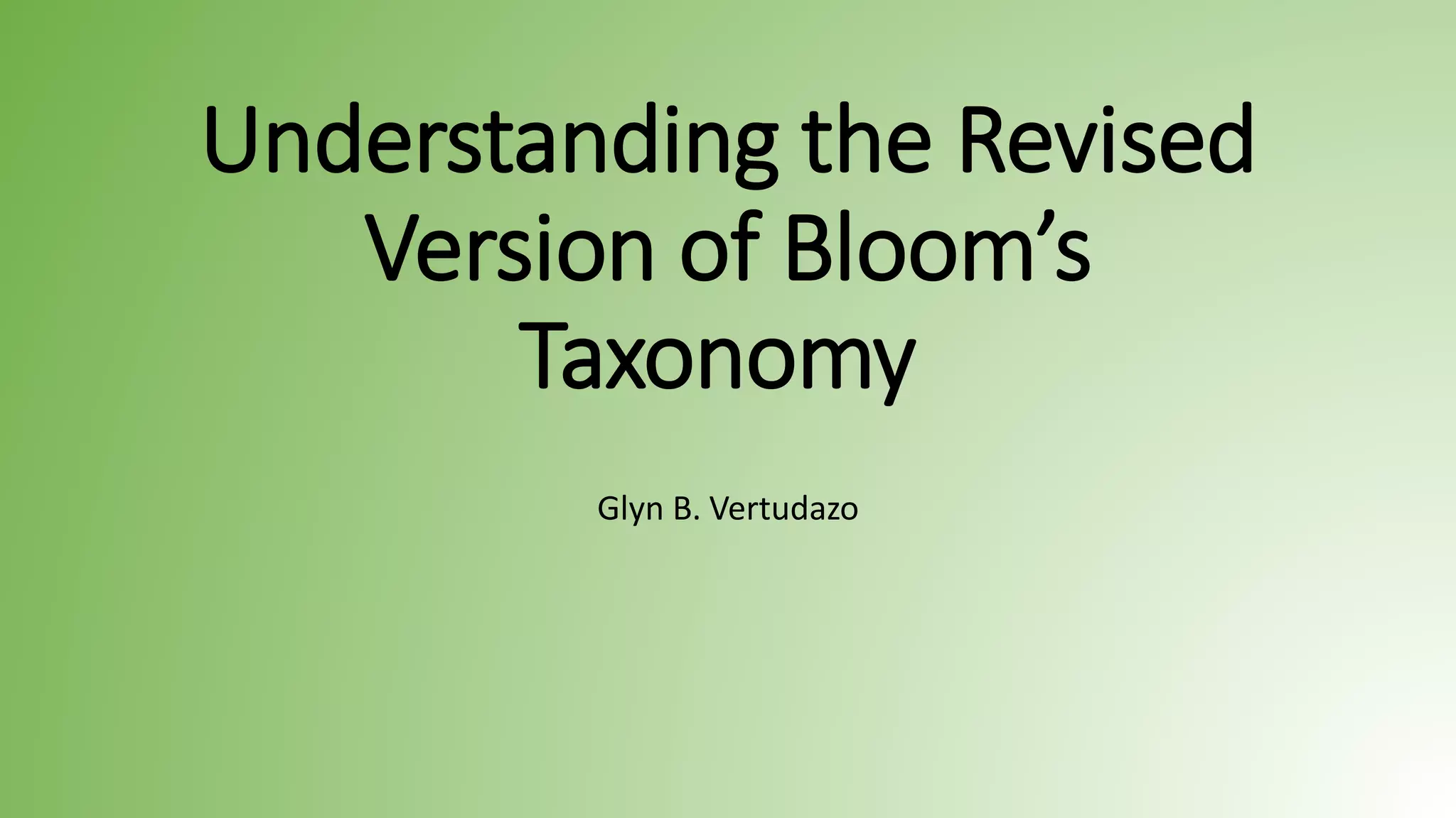 Revised Bloom's Taxonomy | PDF