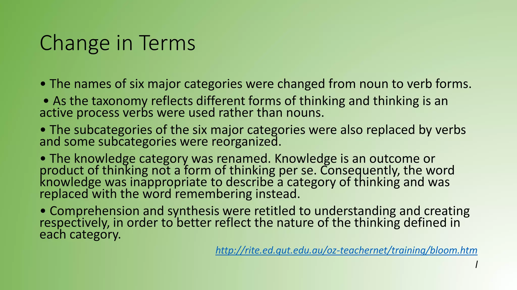 Revised Bloom's Taxonomy | PDF