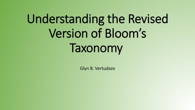 Revised Bloom's Taxonomy | PDF