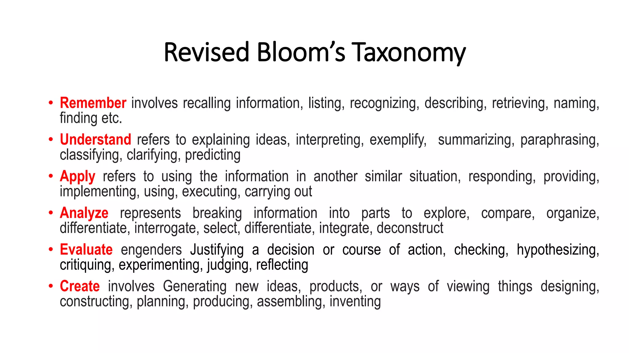 Revised Bloom’s Taxonomy.pptx | Science