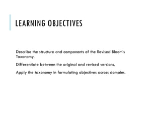 Revised Blooms Taxonomy (Cognitive Level) | PPTX