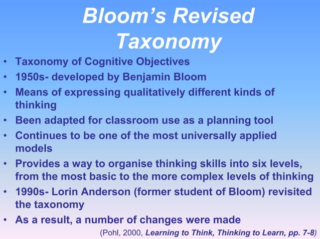 Revised bloom`s taxonomy ppt | PPTX
