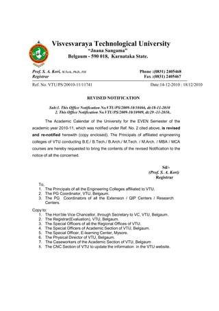 Revisedcalender | PDF