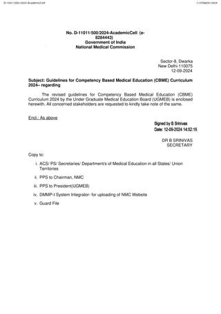 Revised CBME Guidelines 12-september-2024 | PDF