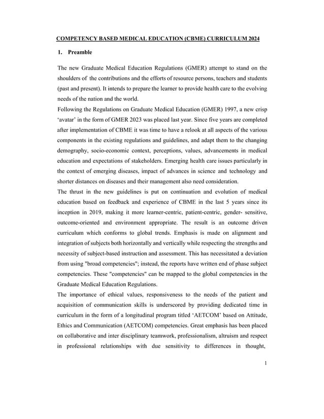 Revised CBME Guidelines 12-september-2024 | PDF