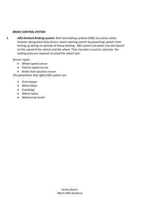 chassis control systems | DOCX