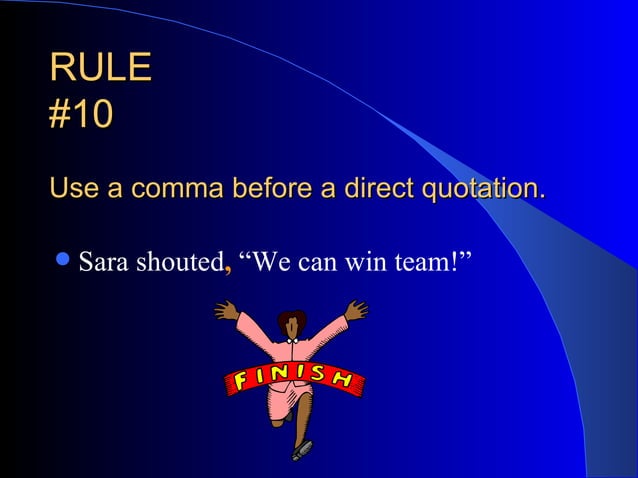 commas rule !! | PPT