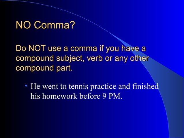 commas rule !! | PPT