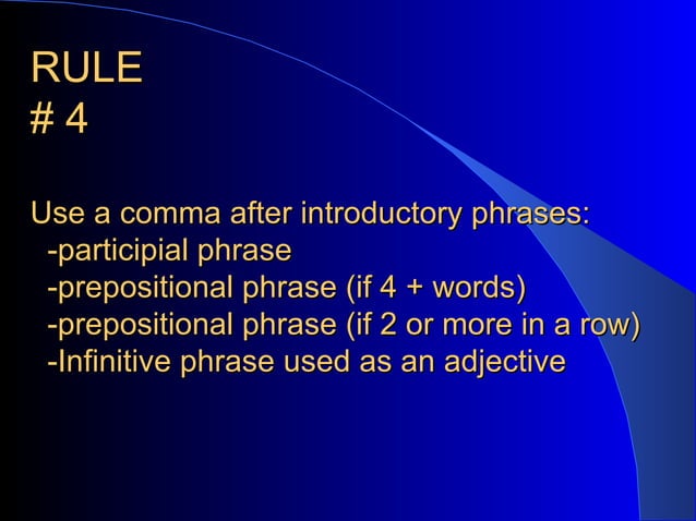commas rule !! | PPT