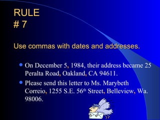 commas rule !! | PPT