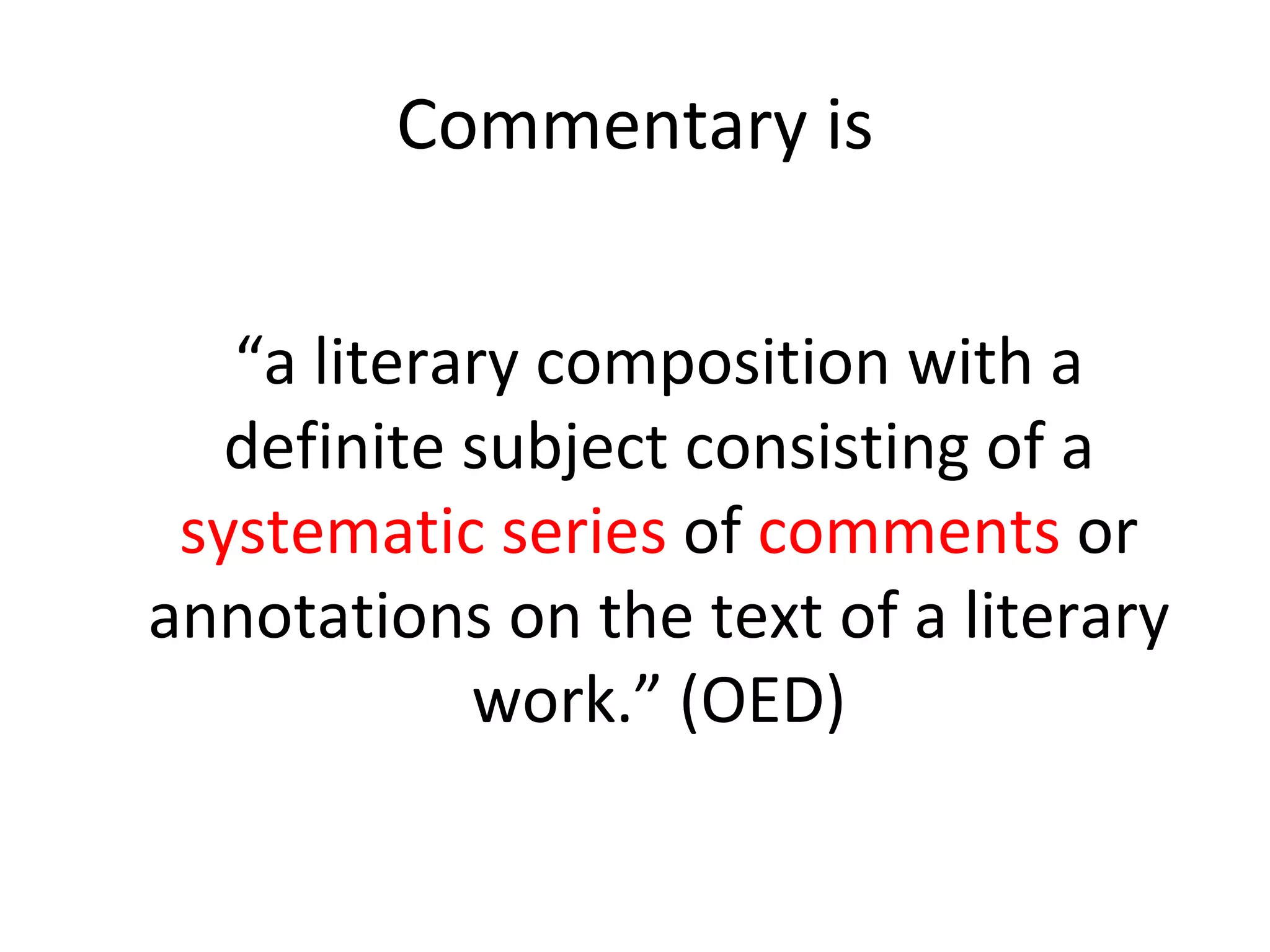 IB English Written Commentary | PPT