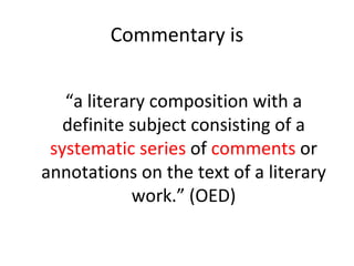 IB English Written Commentary | PPT