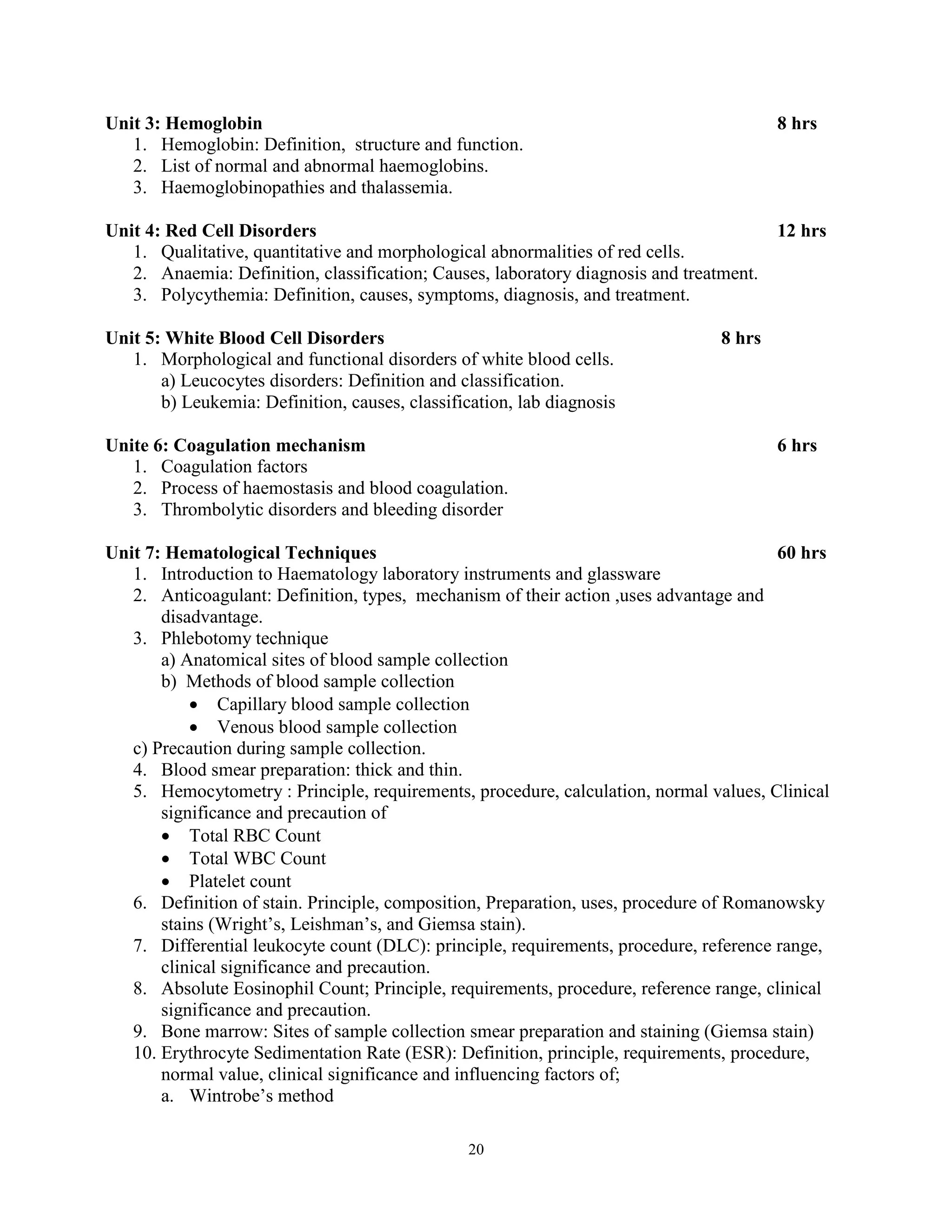 Revised Curriculum of Certificate in Medical Laboratory Technology(CMLT) by CTEVT 2019 | PDF