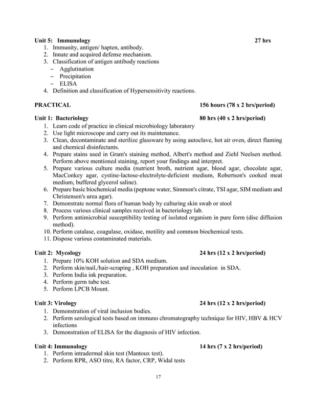 Revised Curriculum of Certificate in Medical Laboratory Technology(CMLT) by CTEVT 2019 | PDF