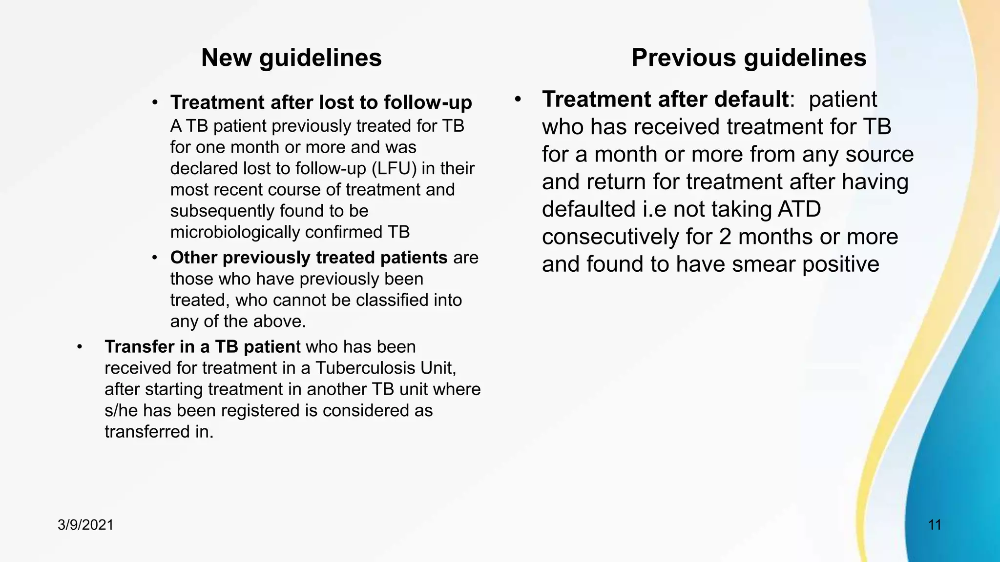 Revised definitions of tb cases and management as per ntep | PPTX