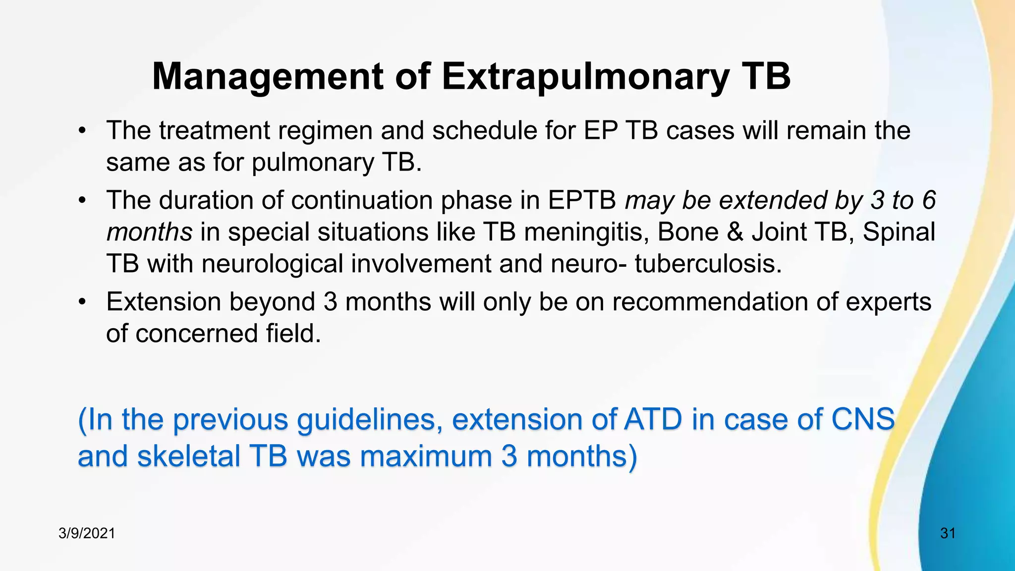 Revised definitions of tb cases and management as per ntep | PPTX