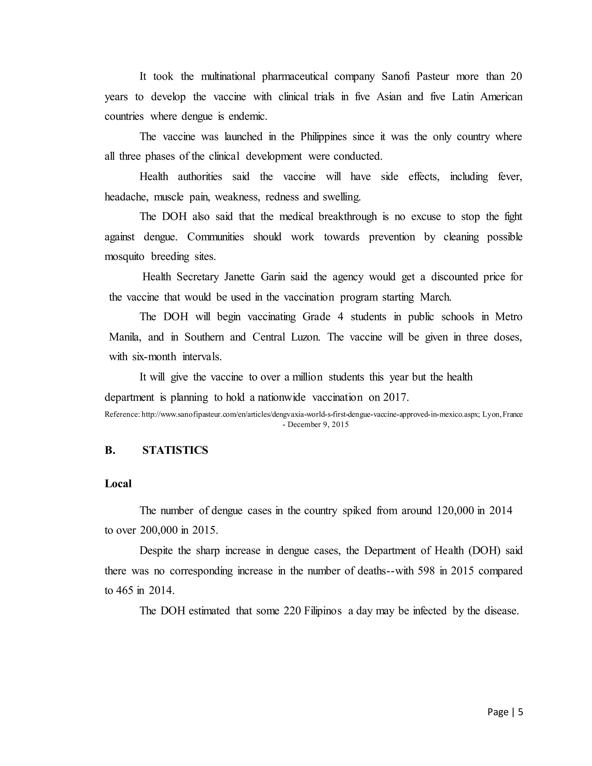 Dengue Hemorrhagic Fever- Case Study | DOCX