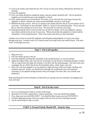 Illustrated Frenzel maneuver --How to Equalize Ear Pressure | PDF